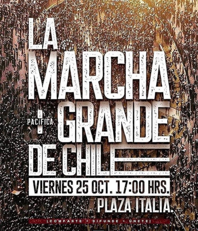 Se llama a “La marcha pacífica más grande de Chile” para este viernes ...
